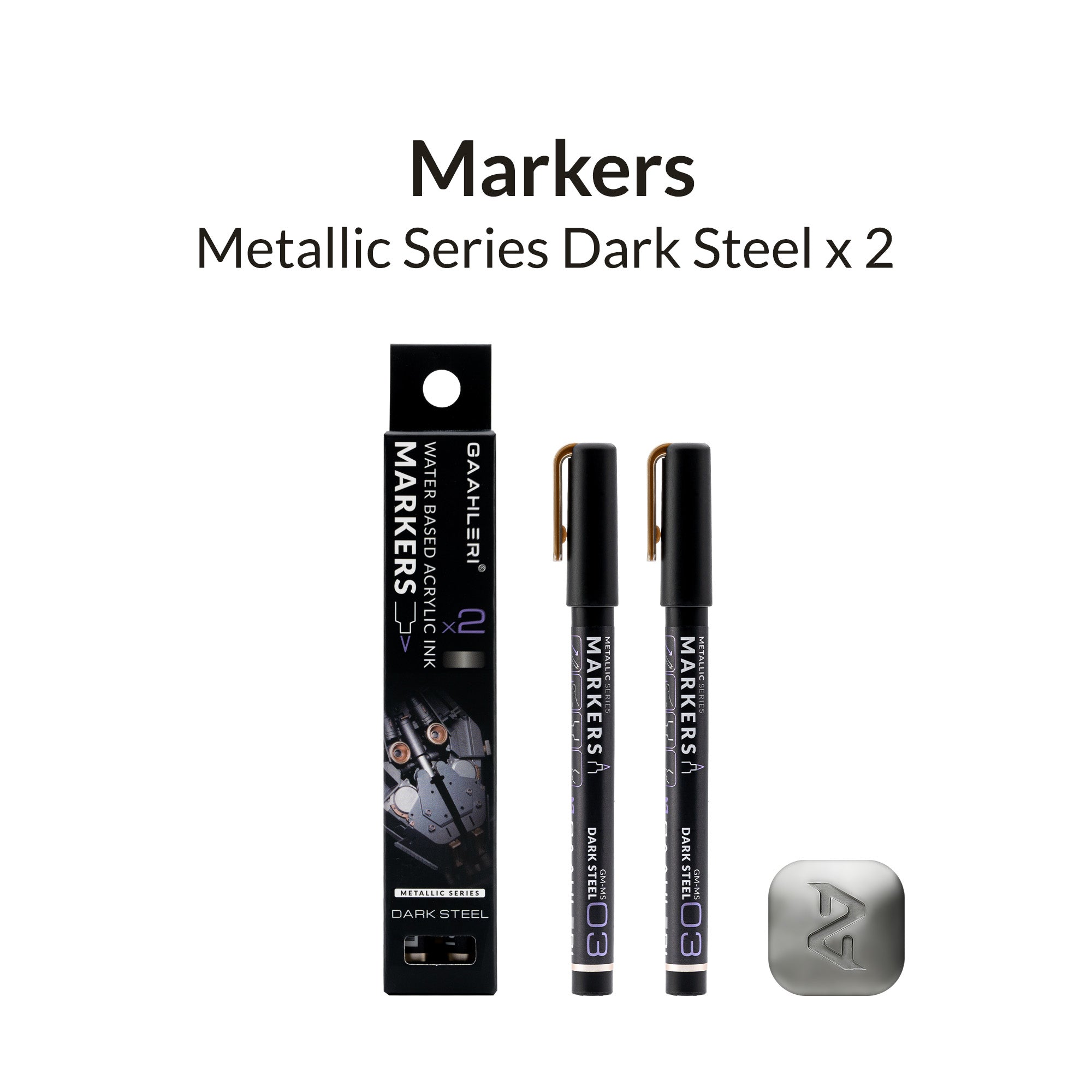 Metallic Series Markers * 2 Dark Steel